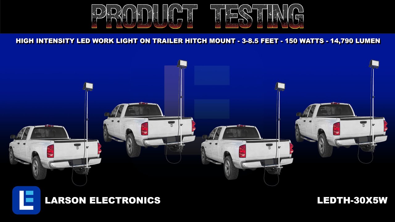 High Intensity LED Work Light on Trailer Hitch Mount - 3-8.5 feet - 150 ...
