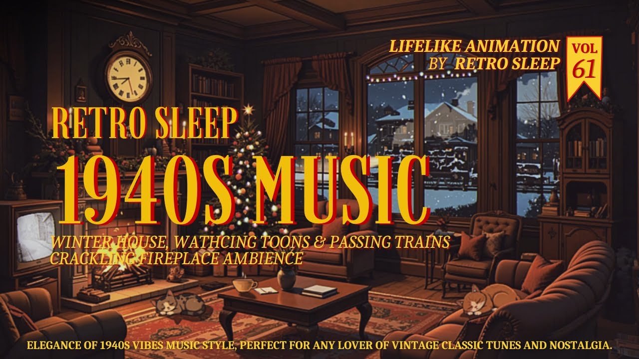Vintage Classic 1940s Music Style Tune Playing in Another Room in ...