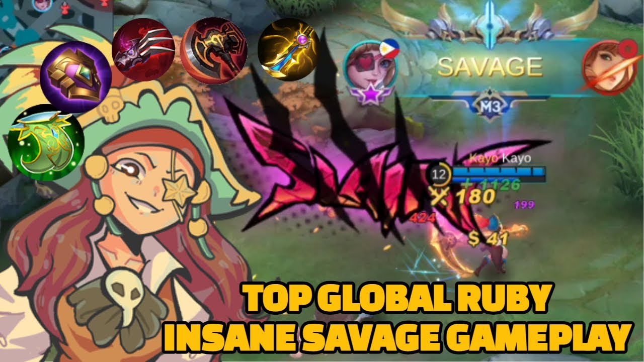 INSANE RUBY SAVAGE GAMEPLAY! | MAKE ENEMIES DROP DEAD WITH THIS BEST BUILD | TOP GLOBALR RUBY ...