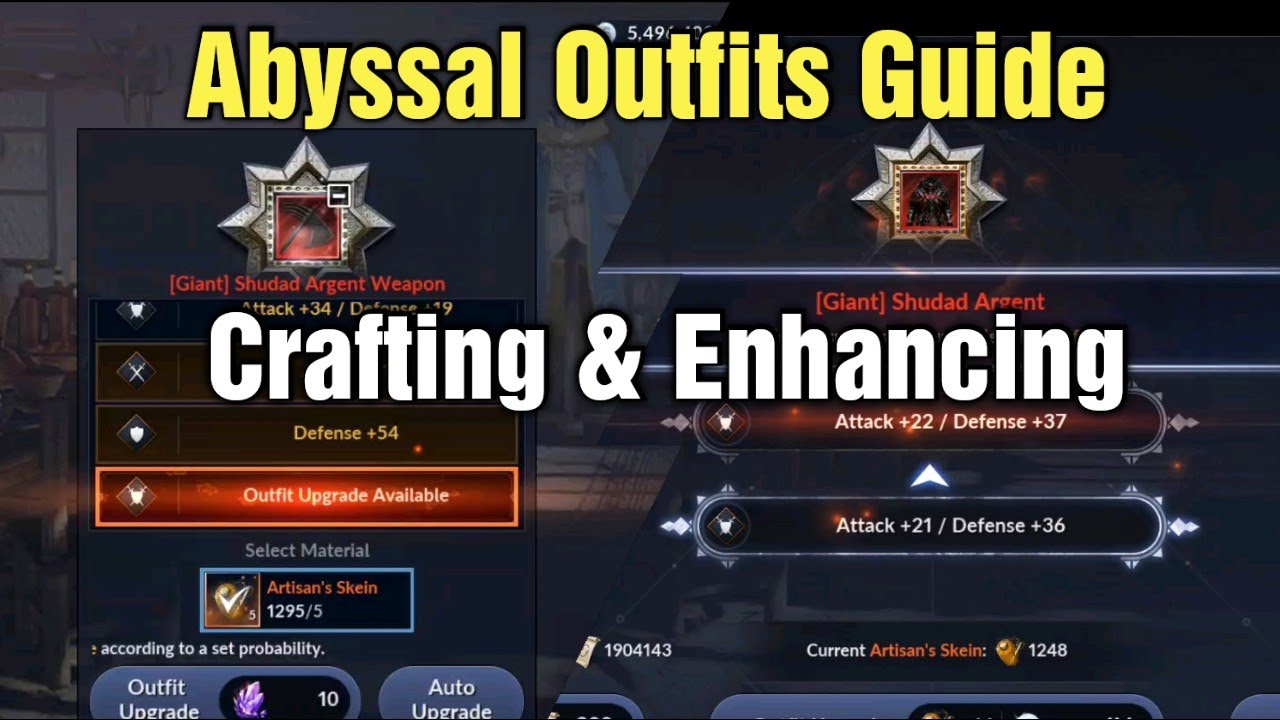 Black Desert Mobile Crafting Abyssal Outfits & Upgrading Them! - YouTube