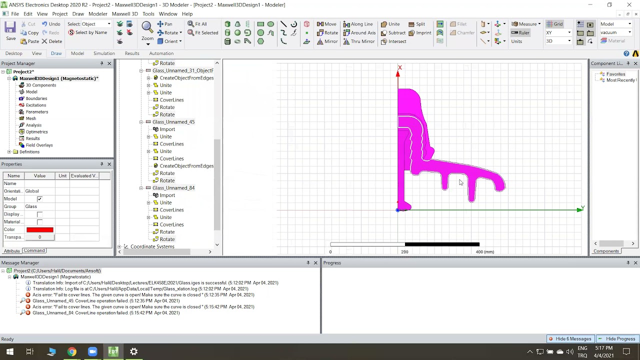 7- Ansys Electronics-Maxwell 3D-Electrostatic, Glass Insulator - YouTube
