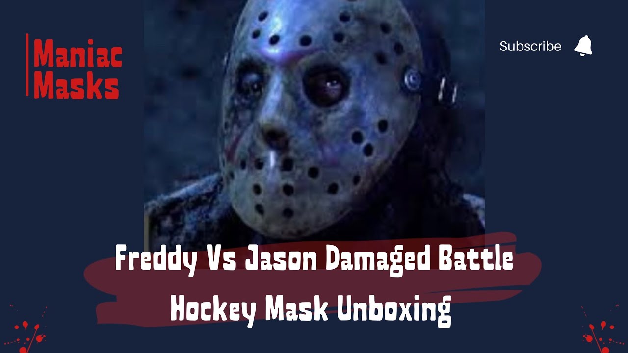 Freddy Vs. Jason damaged battle hockey mask unboxing~Maniac Masks - YouTube