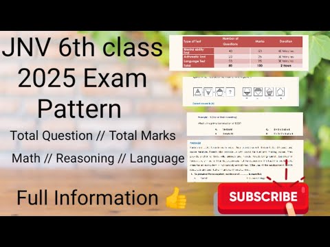 JNV Class 6th New Exam Pattern 2025 // JNV Class 6th paper mein kya ...