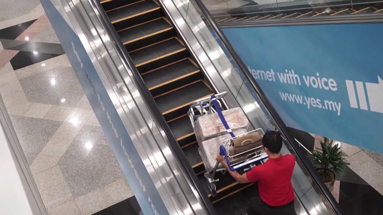 KLIA Escalator Trolley Test - YouTube