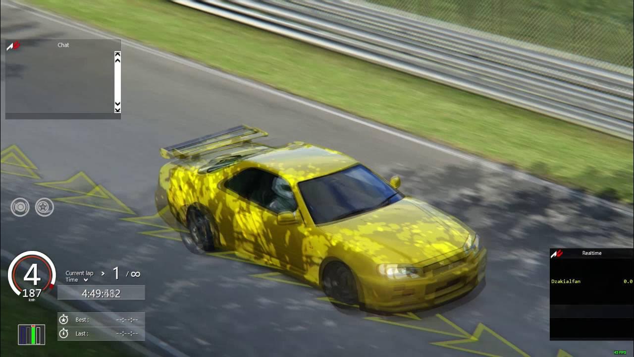 Assetto Corsa Practice at Nurburgring Nordschleife Touristenfahrten on Nissan GTR Skyline R34 ...