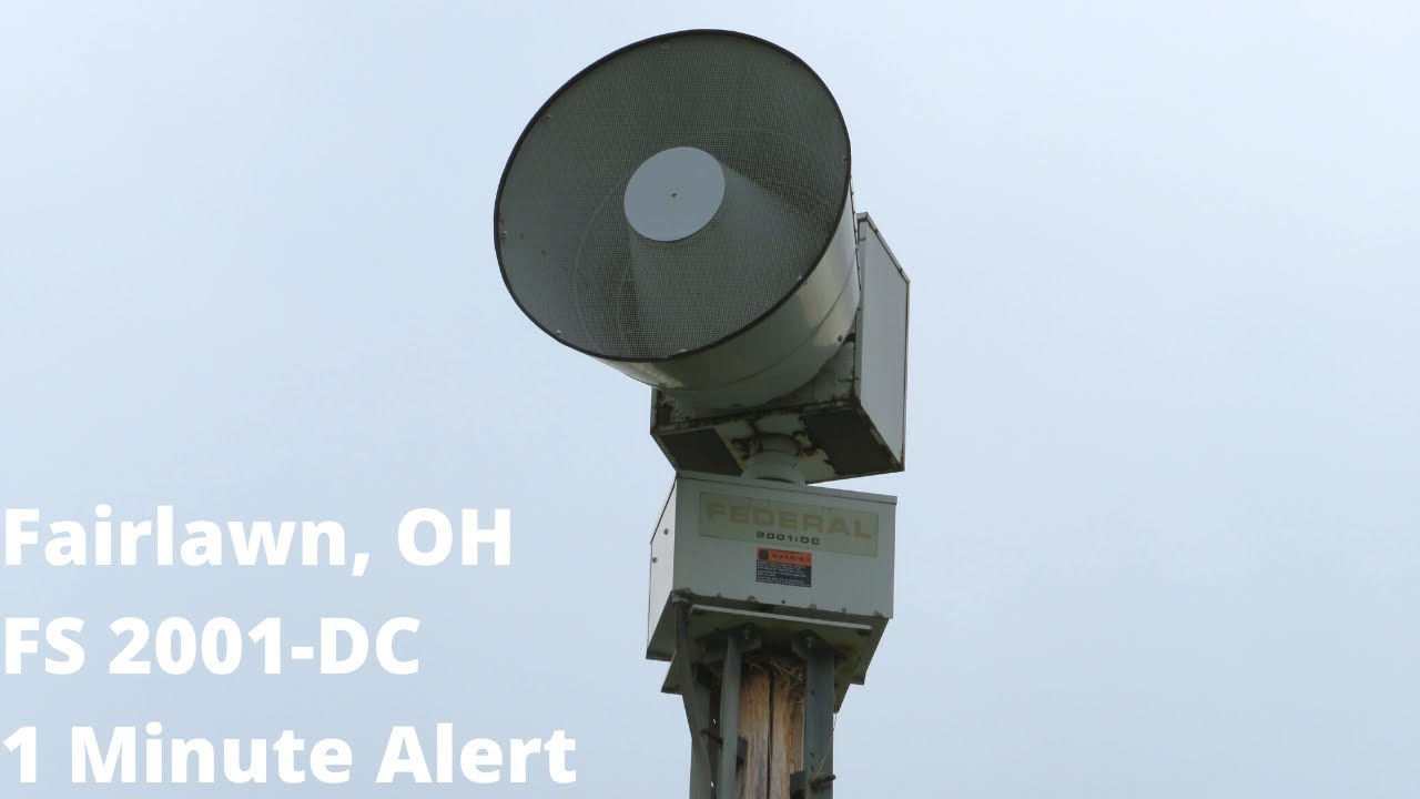 Fairlawn, OH - Federal Signal 2001-DC Siren Test - 1 Minute Alert - 7 ...