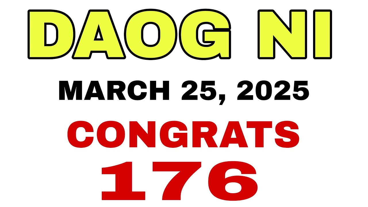 DAOG NI MARCH 25, 2025 CONGRATS 176 - YouTube