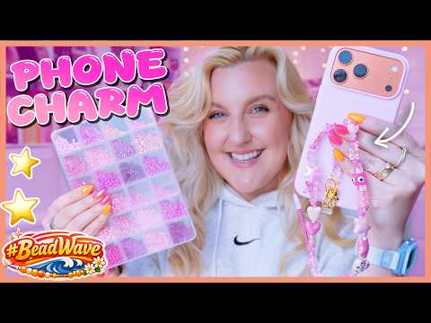 how to make trendy diy phone charms ✨🎀 (ONLY USING PINK BEADS💗🌸)