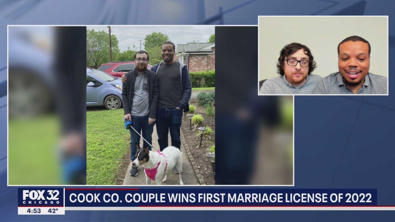 Cook County couple wins first marriage license of 2022 - YouTube