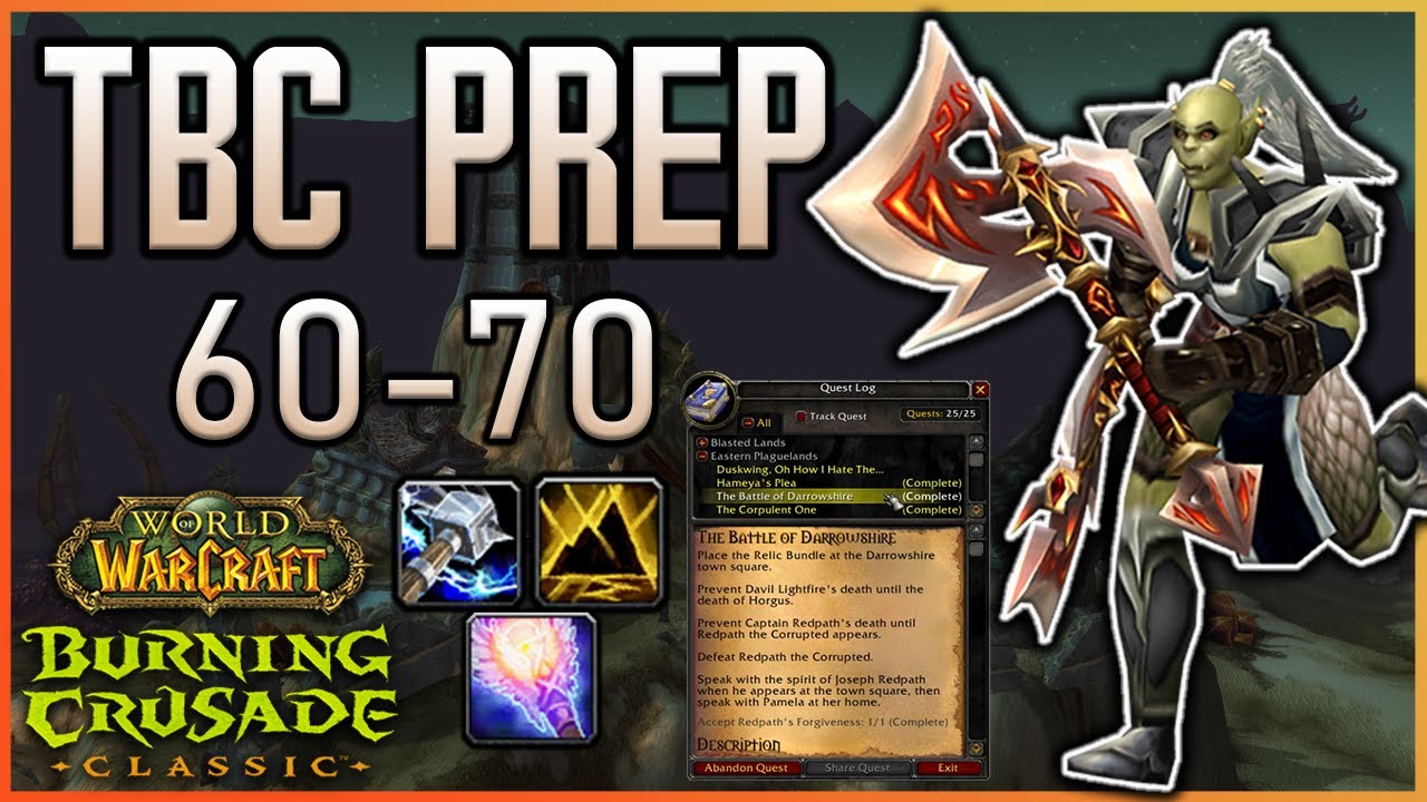 TBC Classic Launch Prep - Quest Log & 60-70 Dungeon Cleave - YouTube