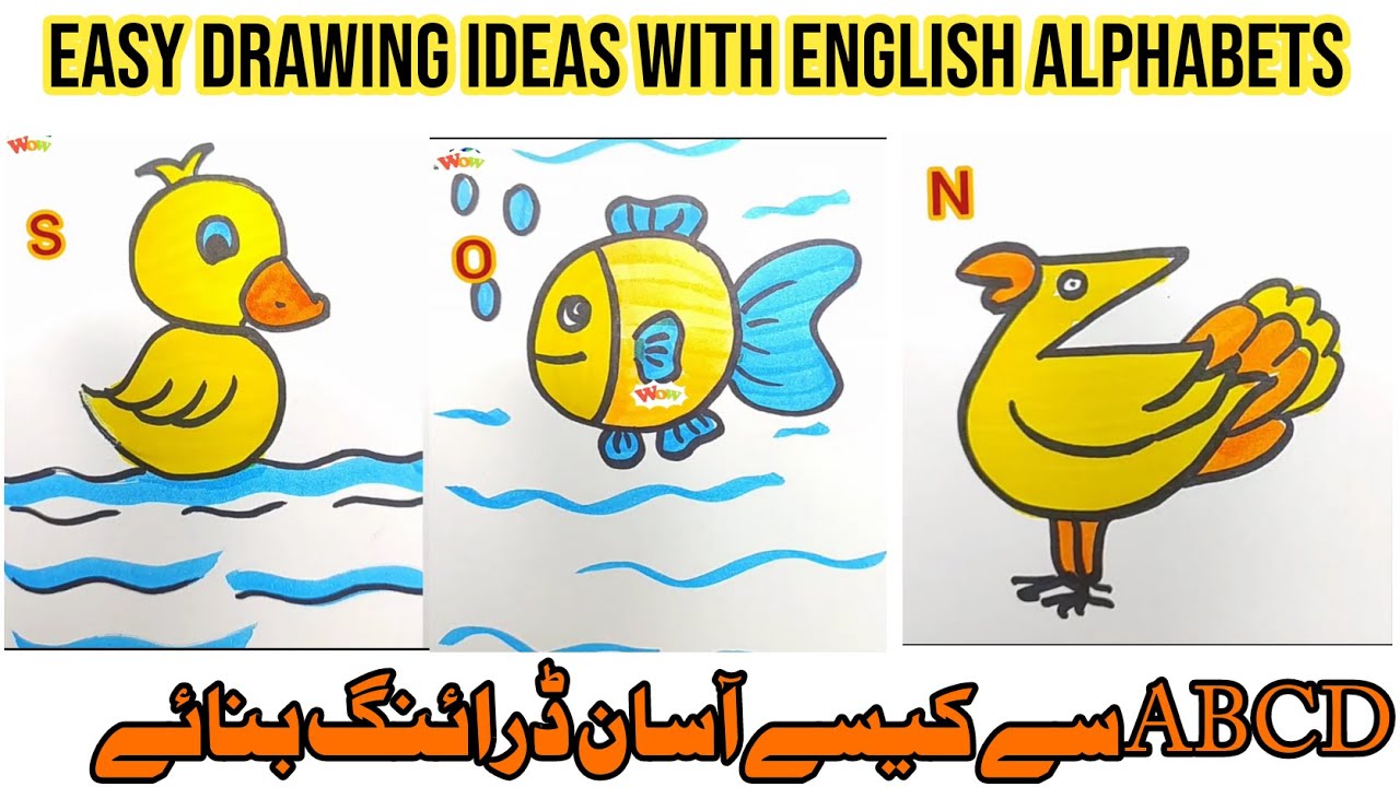 Easy Drawing Ideas With English Alphabets For Kids - YouTube