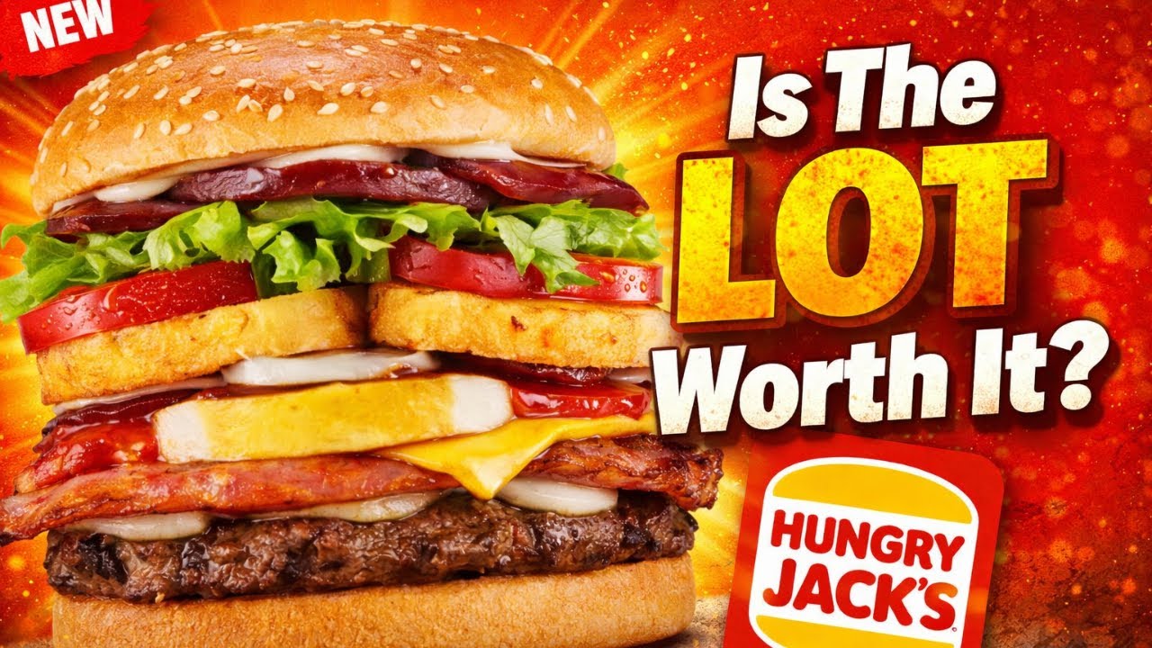 Hungry Jacks 'The LOT Whopper' Review - Is it worth it?? - YouTube