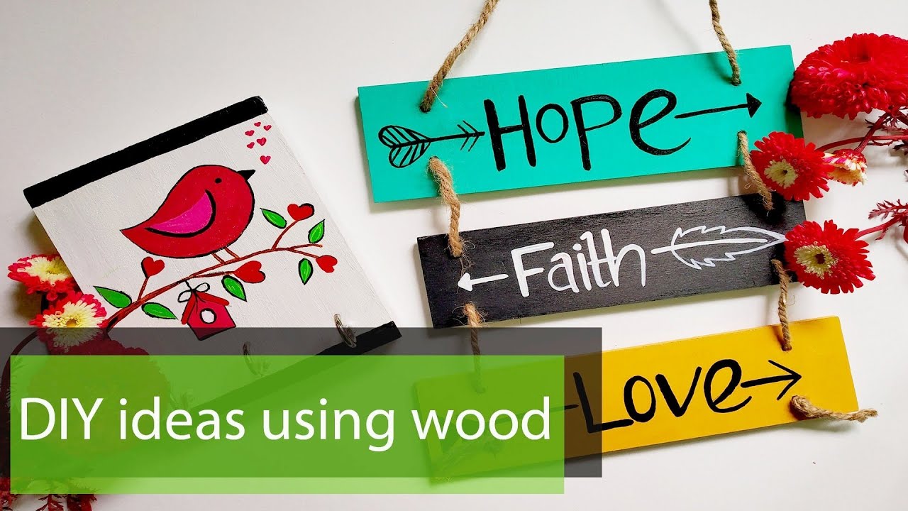 2 DIY wall art made from waste wood pieces/Easy best out of waste ideas ...