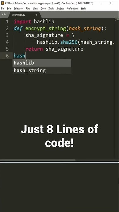 Encrypt with Python Hashlib Sha256 like Pro #shorts #python - YouTube