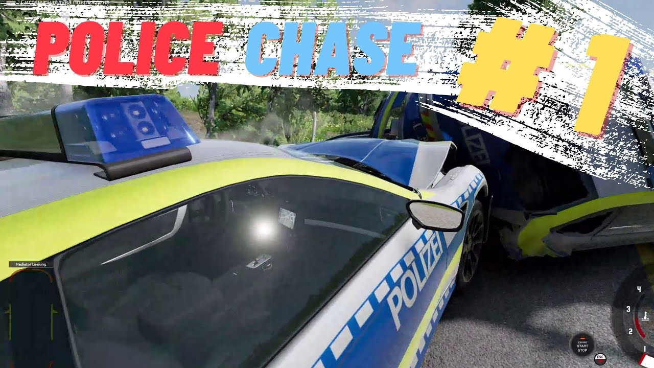 Epic police chase #1 in Game BeamNG.drive | BeamNG Way - YouTube