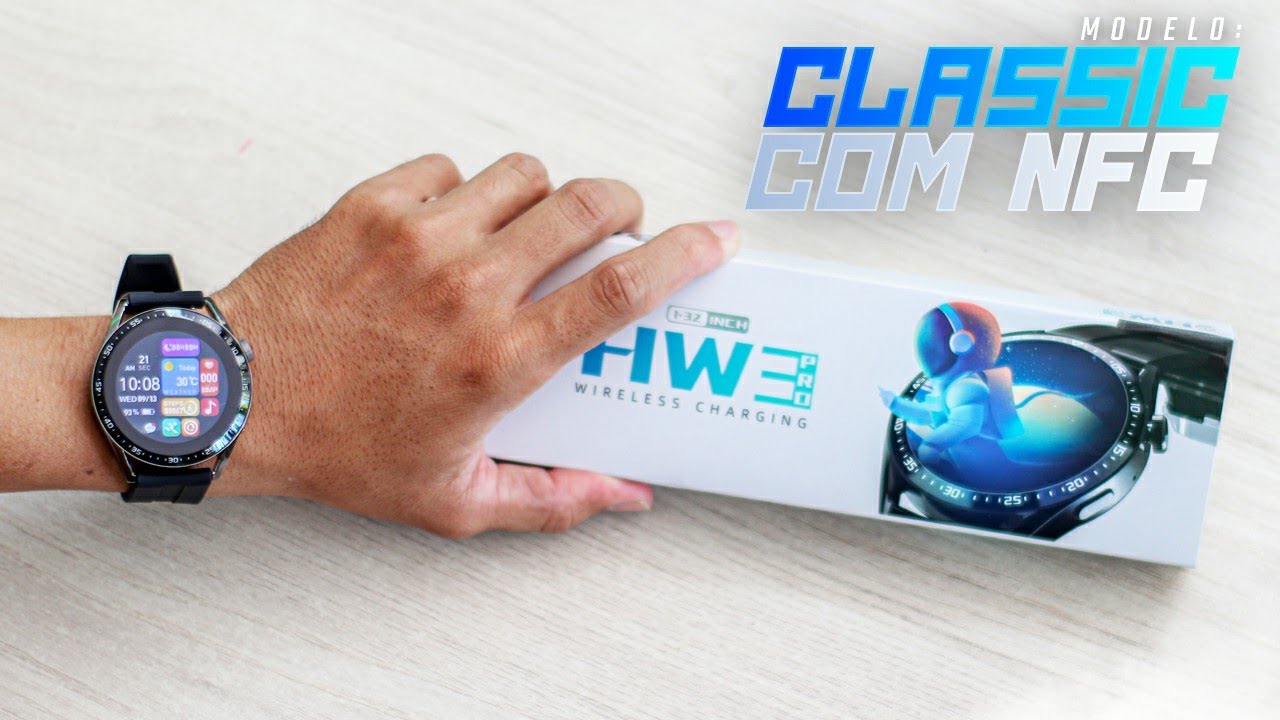 Smartwatch HW3 Pro Com Nfc, Assistente de Voz e Carregamento Por ...