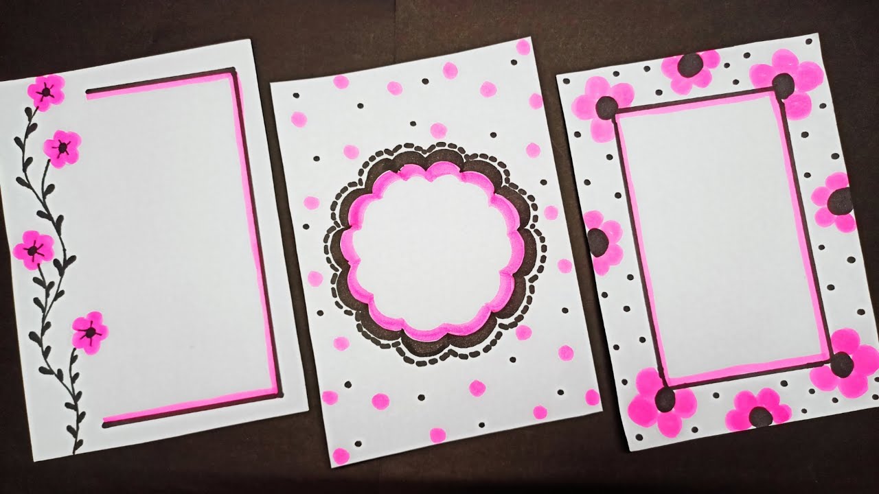 3 Pink and black border design for copy | new Front page decoration for ...