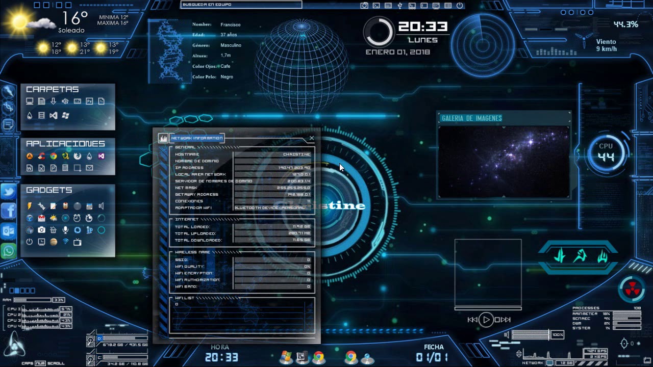 Rainmeter + Skin Neon Space + Otras configuraciones y skins - YouTube