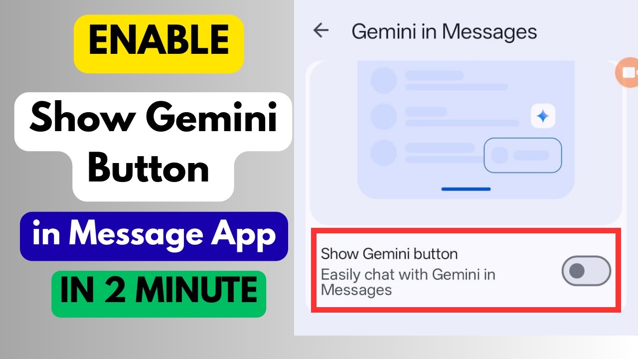 How To Enable Show Gemini Button In Message App - YouTube