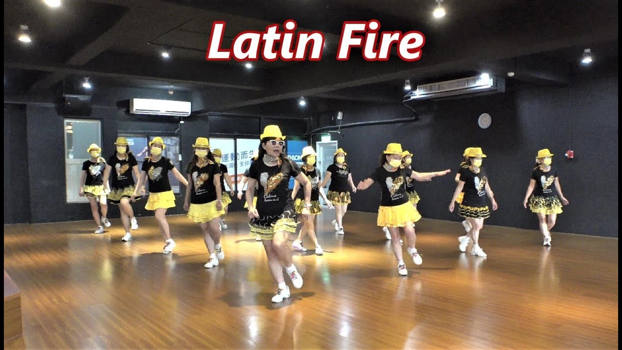 Latin Fire│Line Dance by Ria Vos│Demo & Walk Through║拉丁火焰│排舞│含導跳│4K ...