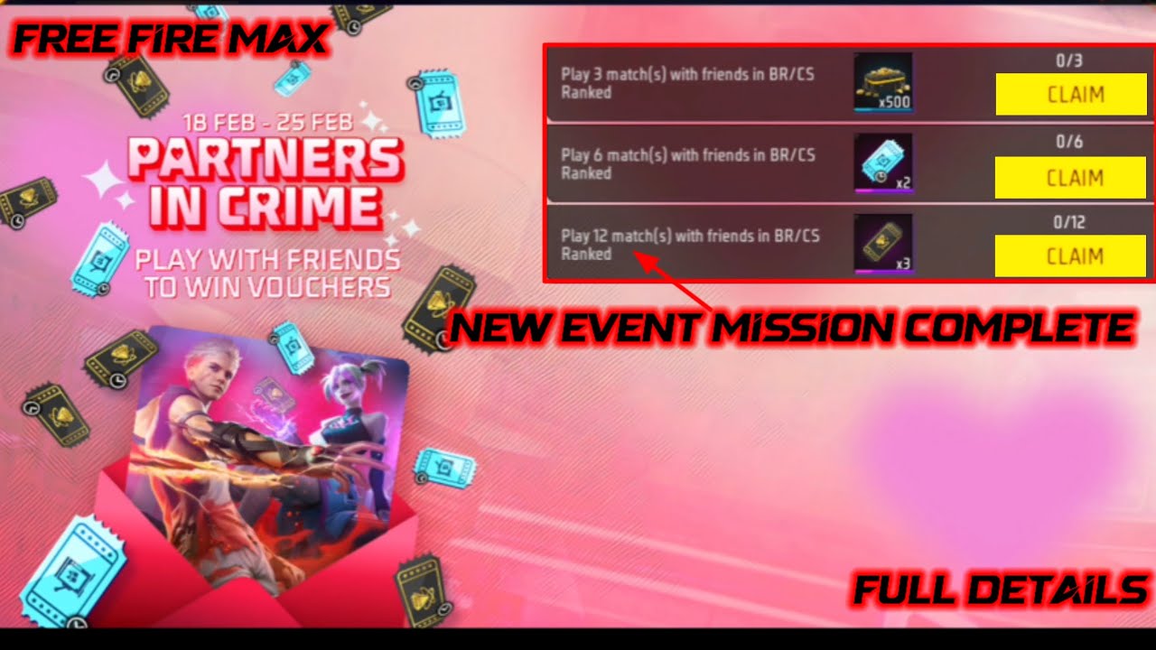 Free Fire New Partners In Crime Event Mission Complete || Mission ...