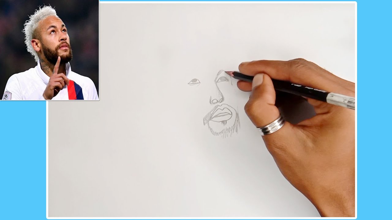 How to Draw Neymar Jr | Step by Step easy with Pencil - YouTube