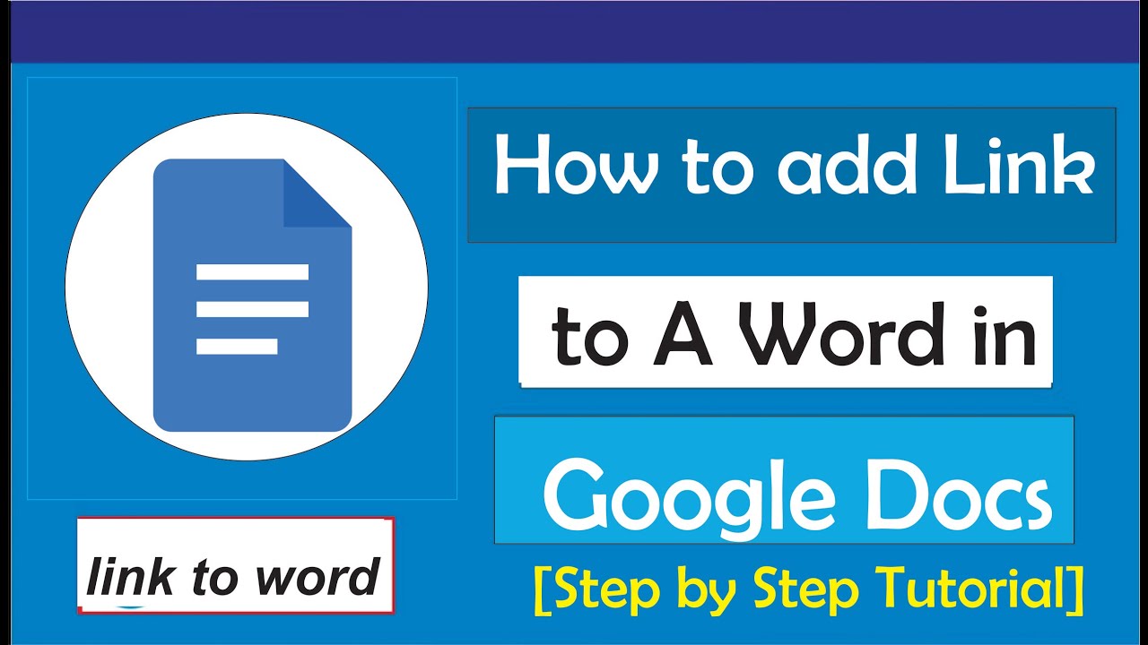 How To Add A Link To A Word In Google Docs YouTube How To Add A Link To A Word In Google Docs YouTube