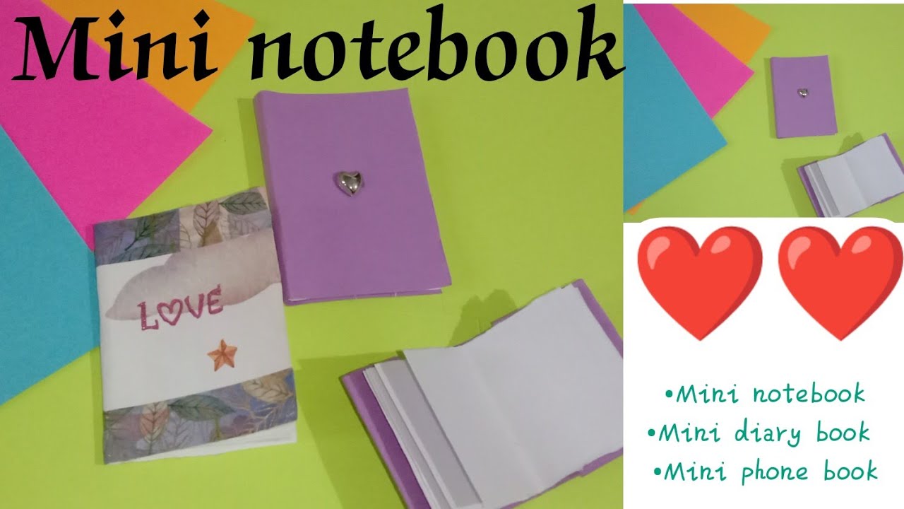 MINI NOTEBOOK -MAKING-USING ONE PAPER SHEET - YouTube