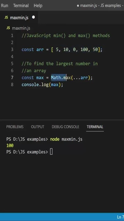 Javascript Methods Mathmin And Mathmax Youtube