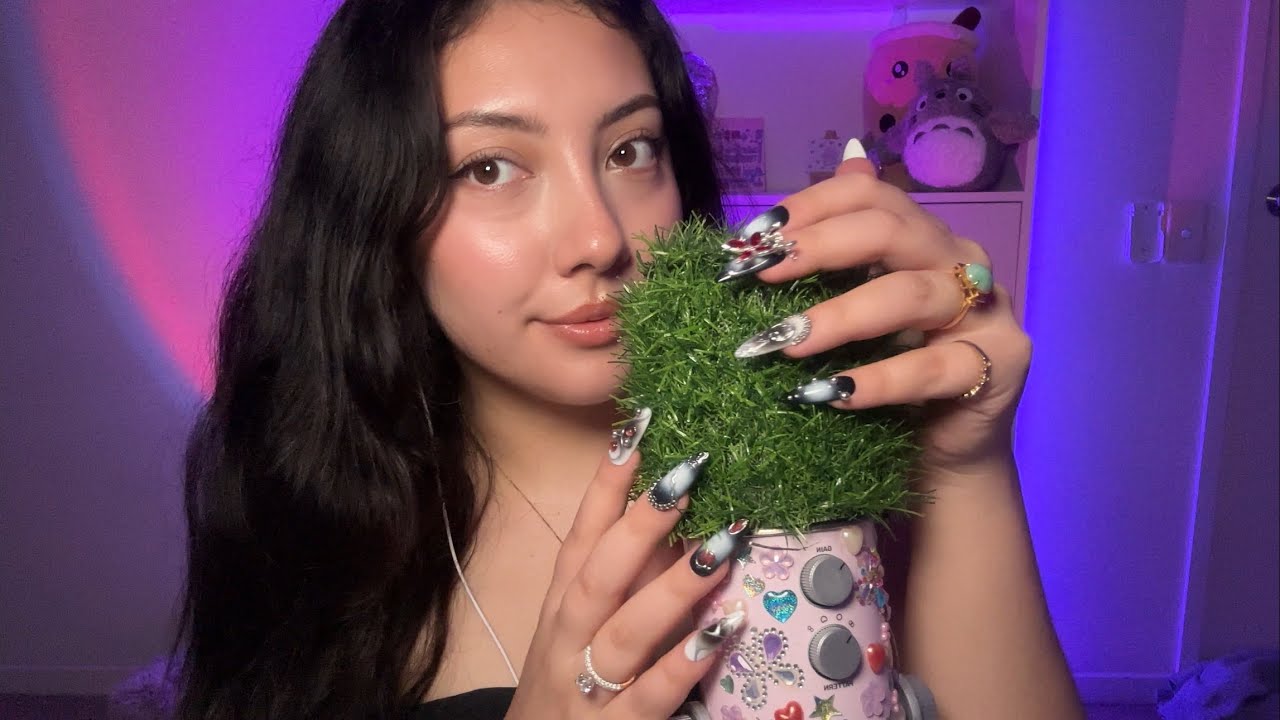 An ASMR video dedicated to my Grass Mic Cover 💚🍀 because you asked for ...