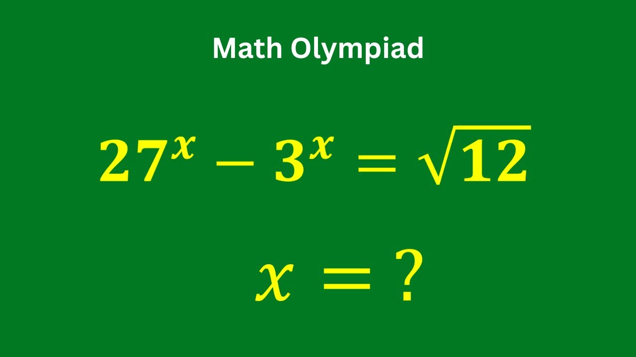 Germany | A Nice Square Root Algebra Problem | Math Olympiad - YouTube