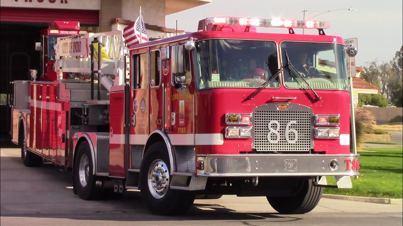 Cal Fire/Riverside County FD Truck 86 Responding - YouTube