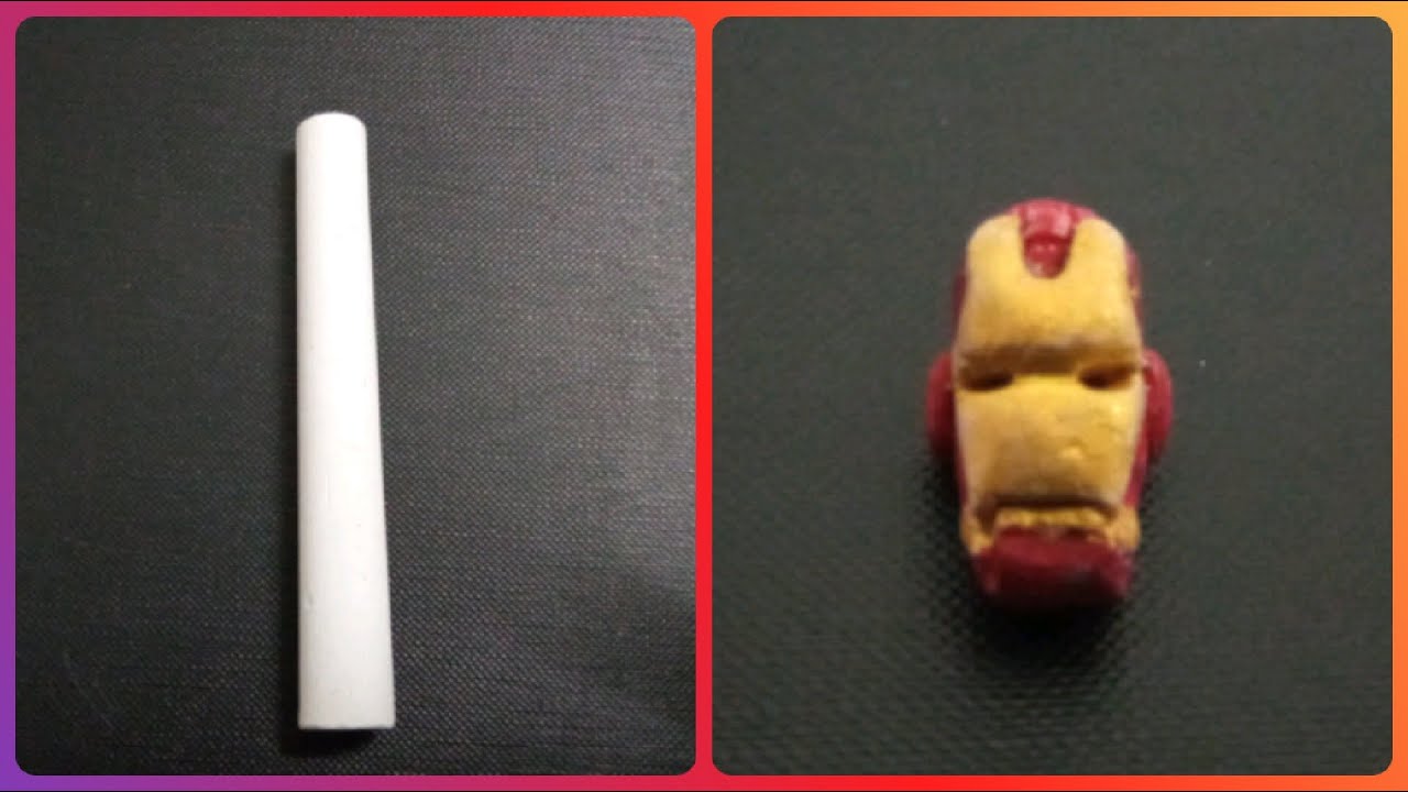 Iron man/making in chalk piece marvel fan - YouTube