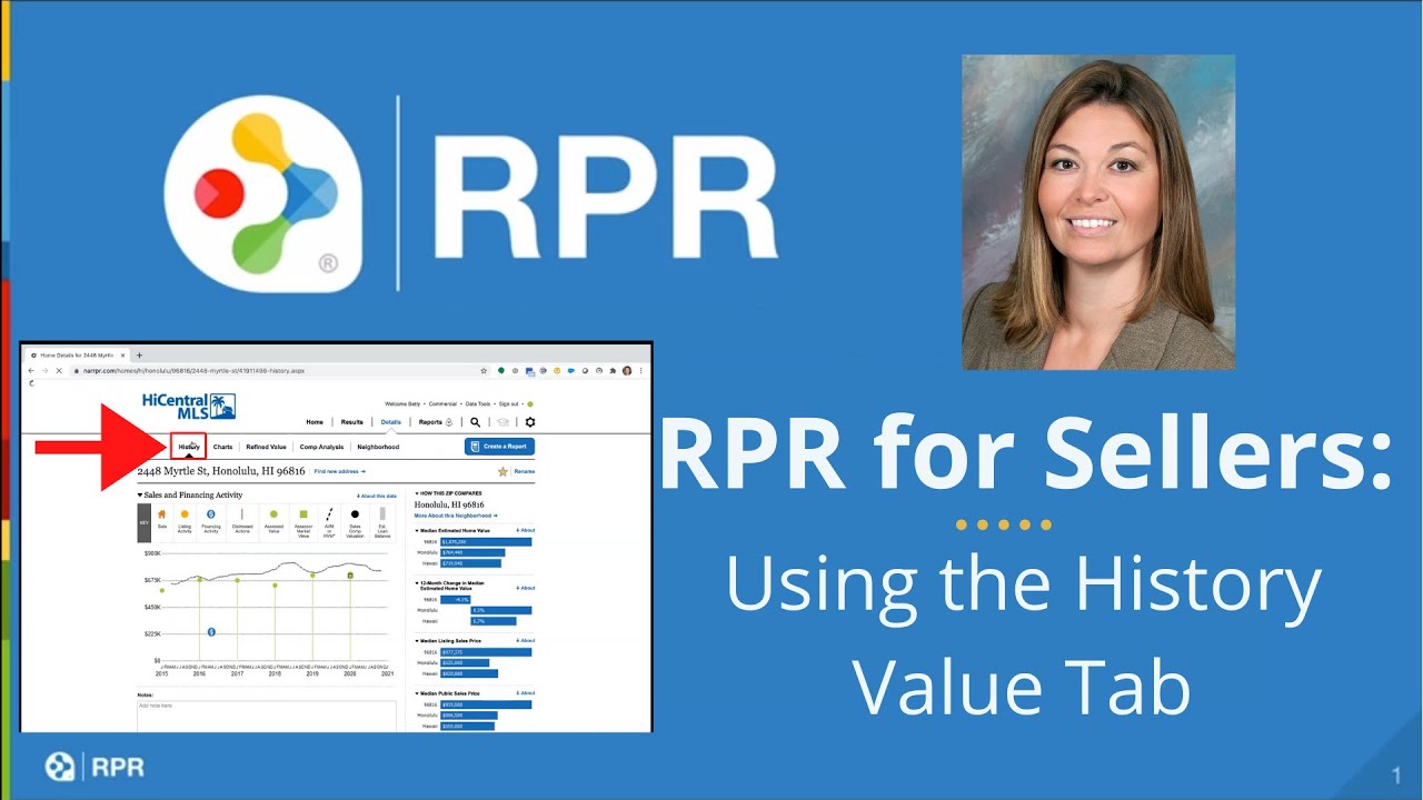 RPR for Sellers: Using the History Value Tab - YouTube