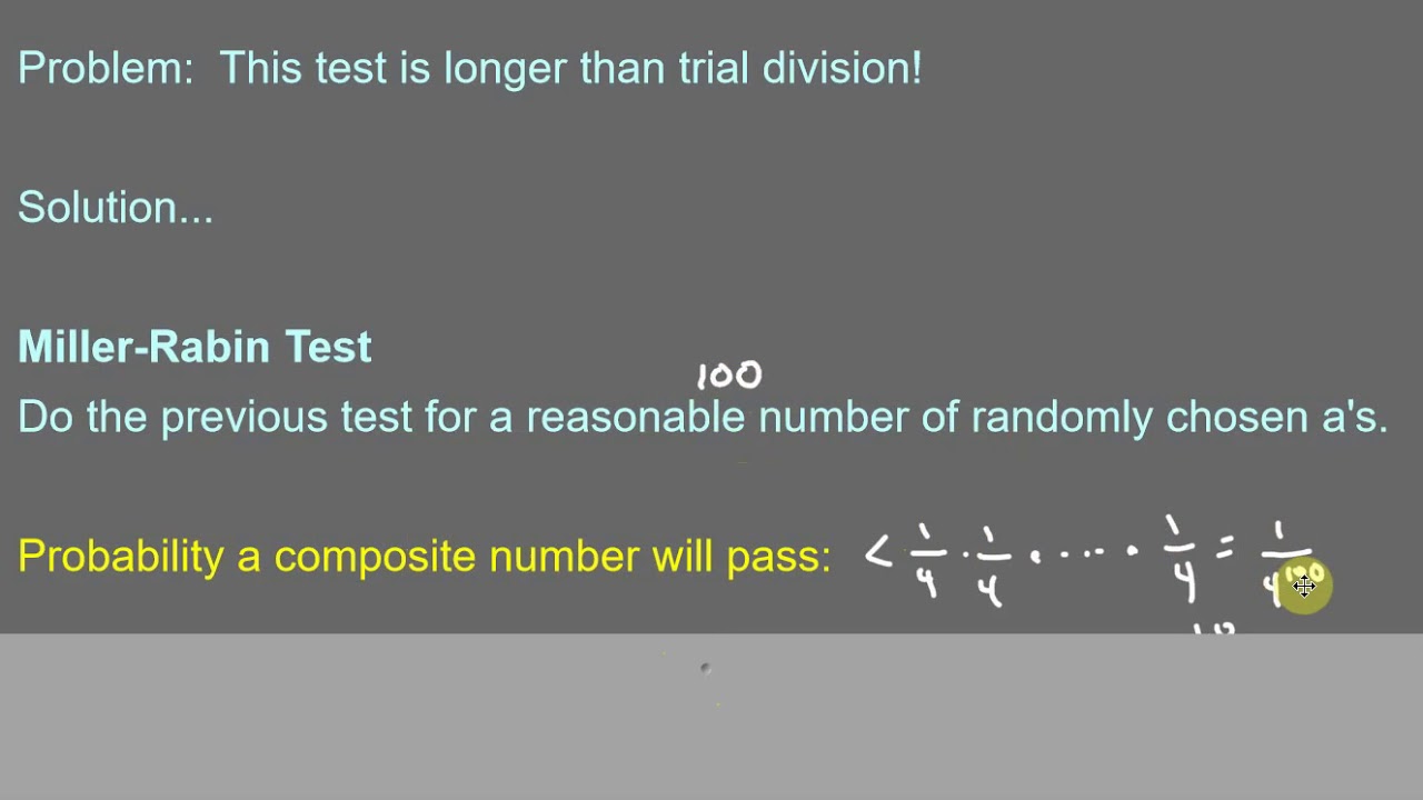 09 miller rabin test in action - YouTube