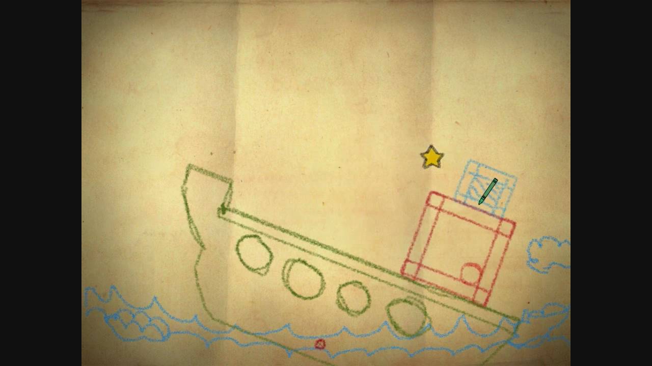 Crayon Physics Island 6 "Ohoy" in two moves - YouTube