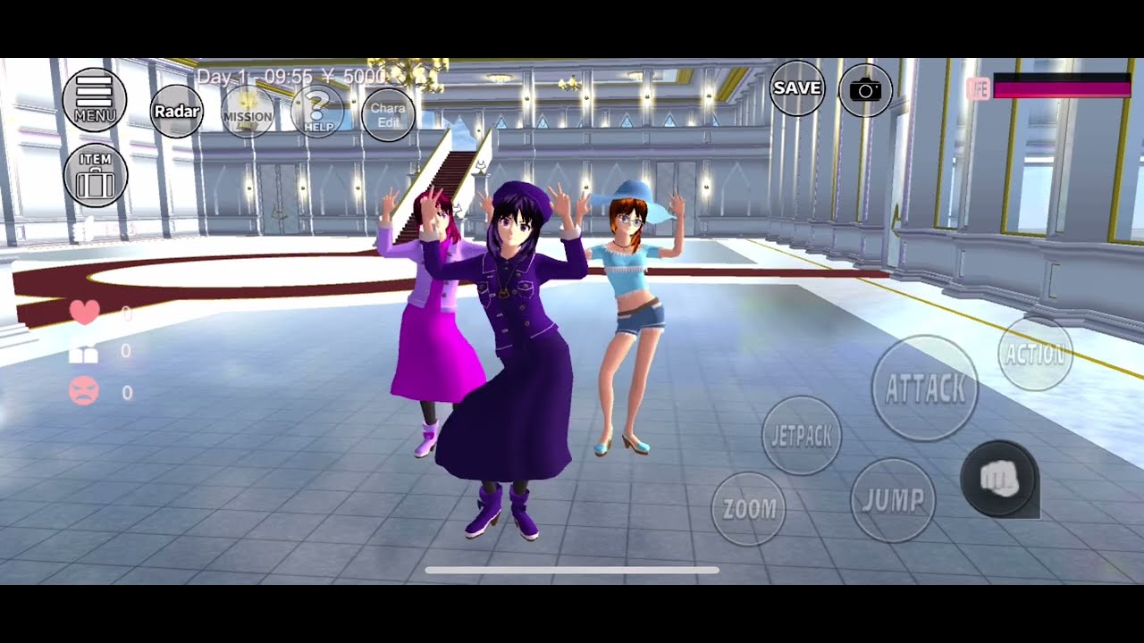 Sakura School Simulator! There are three girls dancing around 💃💃💃 - YouTube