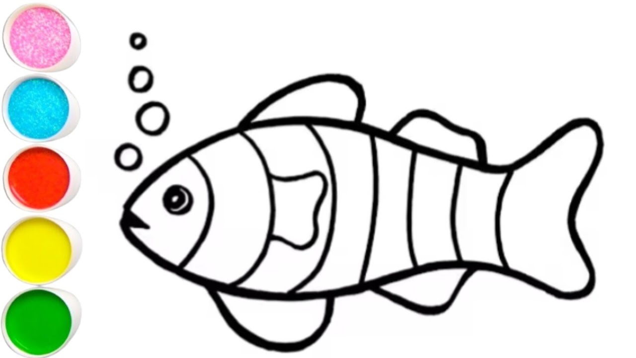 How to draw fish big fish easy step by step drawing tutorial. - YouTube