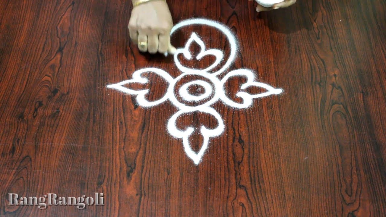Freehand Daily rangoli design | Simple daily kolams | Flower Muggulu ...