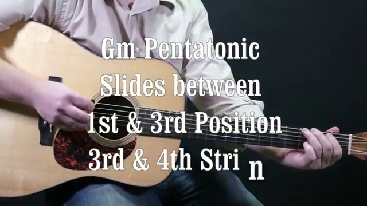 Gm Pentatonic Scales Slides between 1st & 3rd Position - 3rd & 4th ...
