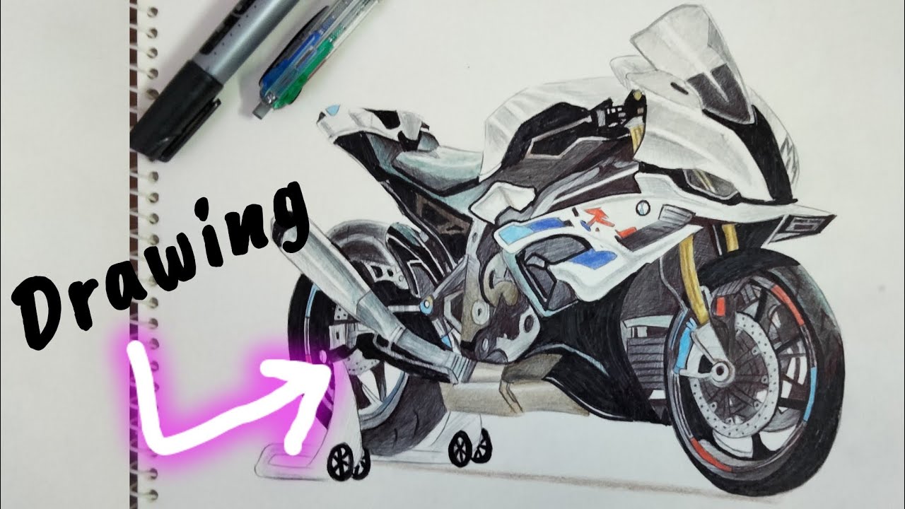 Drawing of a motorbike 🏍️ |BMW 1000RR| Sandhya - YouTube