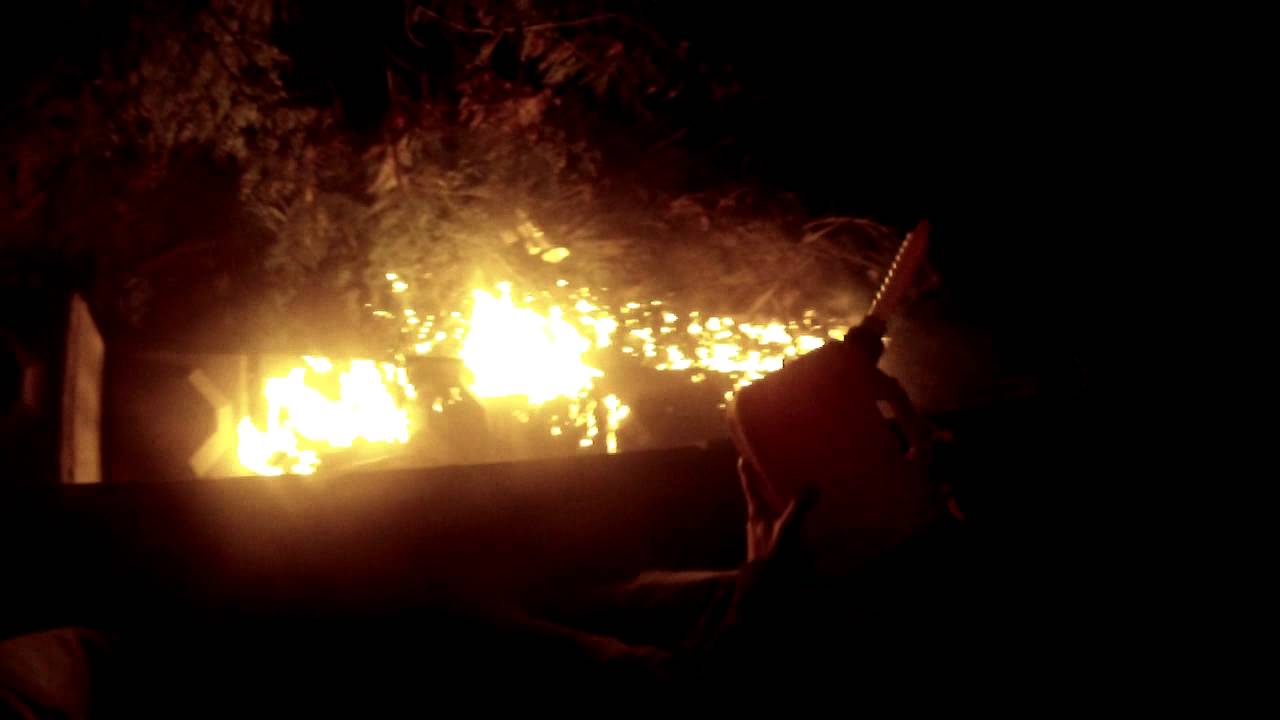 gasoline fire - YouTube