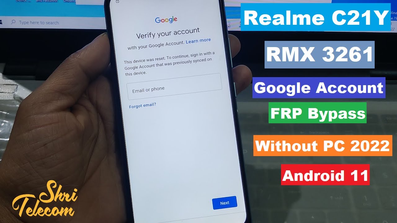 Realme C21Y RMX-3261 Google Account FRP Bypass Without PC 2022 Shri ...