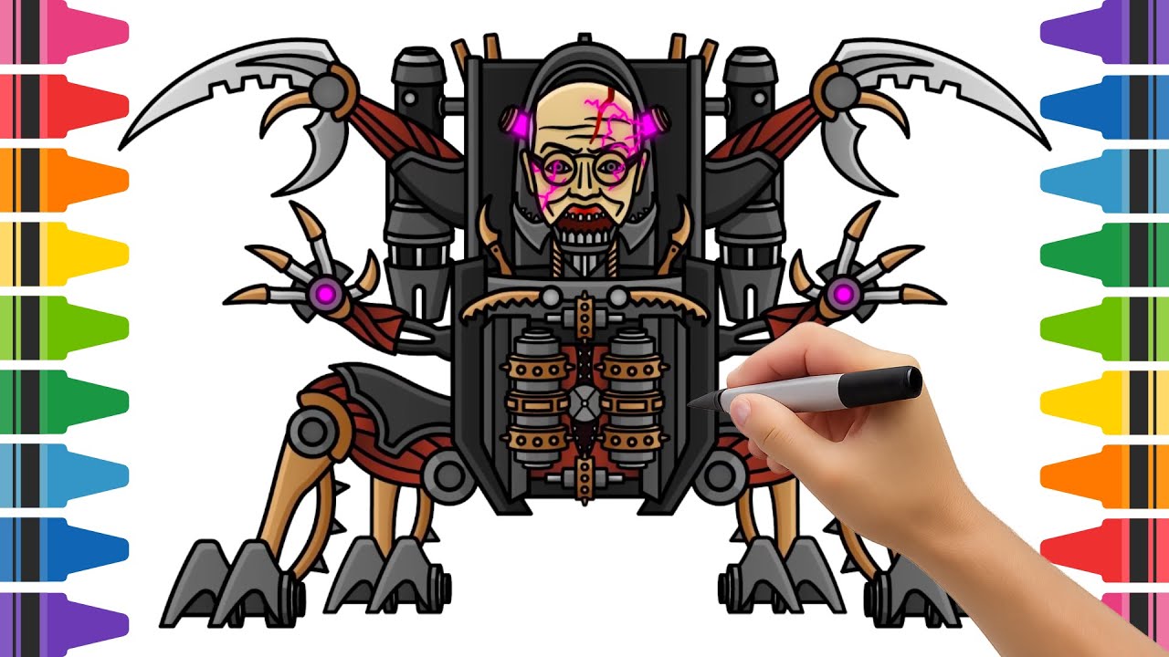 HOW TO DRAW SCORPION ZOMBIE CHIEF SCIENTIST | HOW TO DRAW SKIBIDI ...