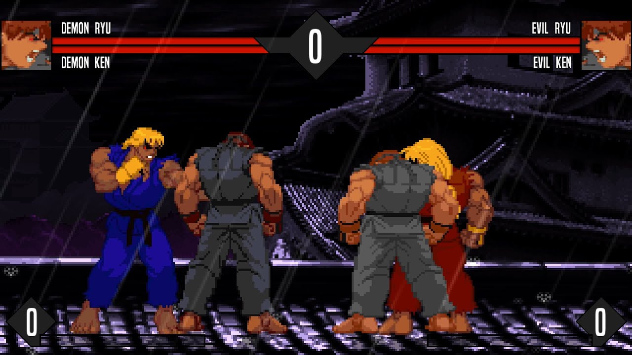 MUGEN - Demon Ryu & Demon Ken vs. Evil Ryu & Evil Ken - Download - YouTube