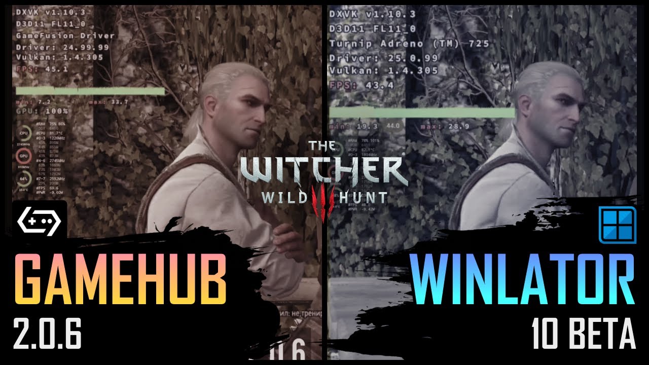 GameHub (GameFusion) vs Winlator 10 in Witcher 3 | Windows gaming on ...