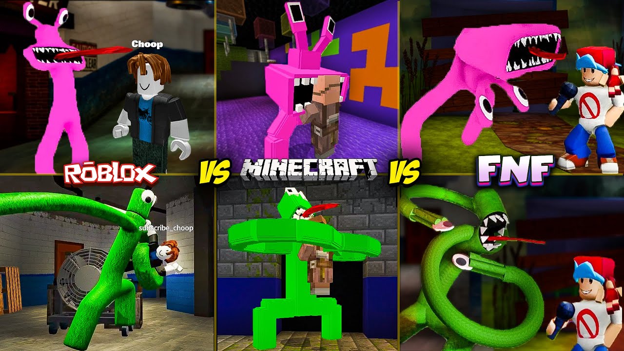 ROBLOX Rainbow Friends ALL JUMPSCARES In Third Person VS Minecraft VS ...