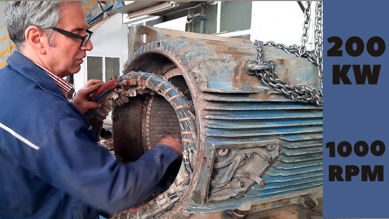 everything about the winding of the electric motor|Full rewinding 200kw ...