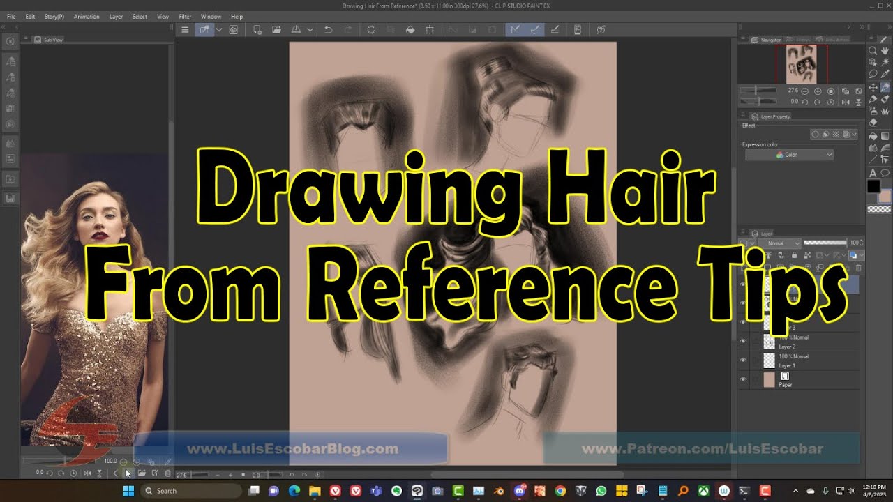 Drawing Hair From Reference Tips - YouTube