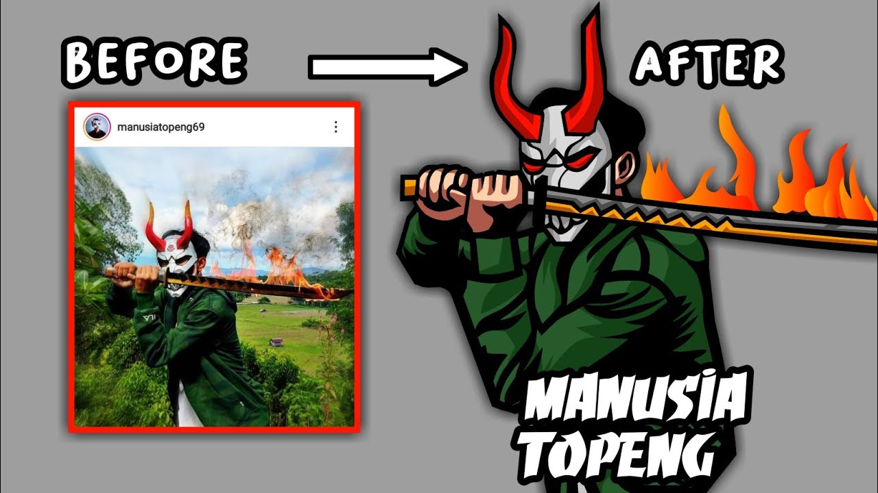 cara membuat logo manusia topeng - YouTube